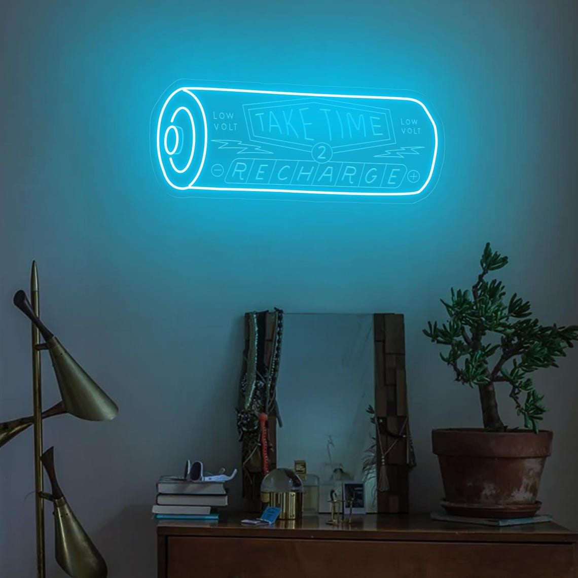 Take Time to Recharge Neon Sign| Positive Mindfulness Art Decor| Mental ...