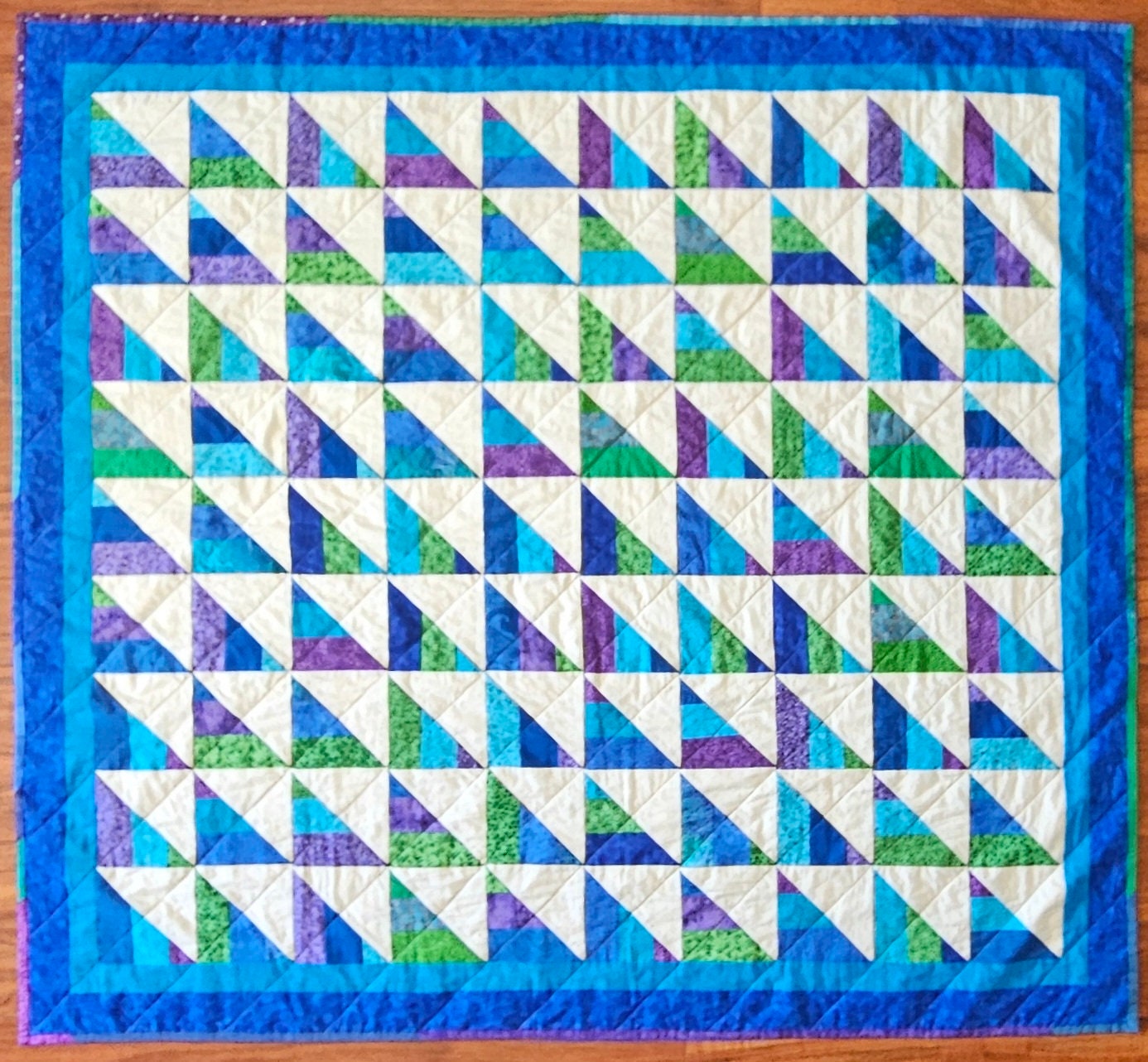 Fun Modern Jelly Roll Quilt Pattern, Using Half Square Triangles (HST ...