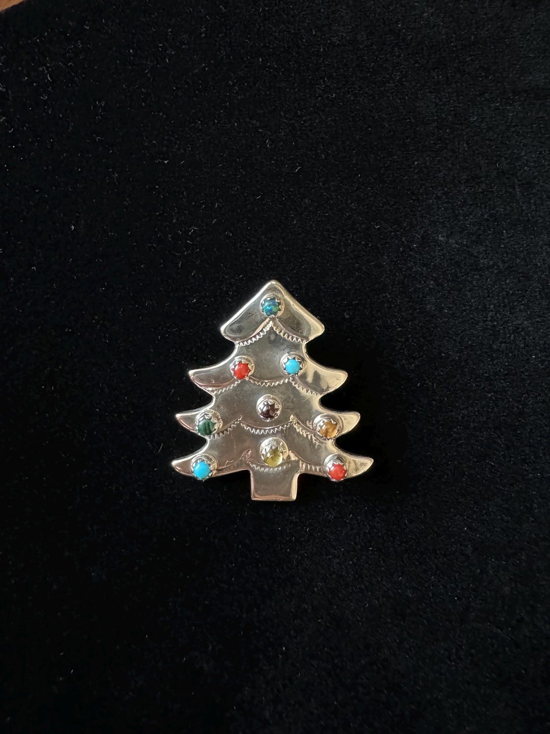 Sterling Silver Christmas Tree Pendant/brooch by Navajo, Pauline Nelson ...