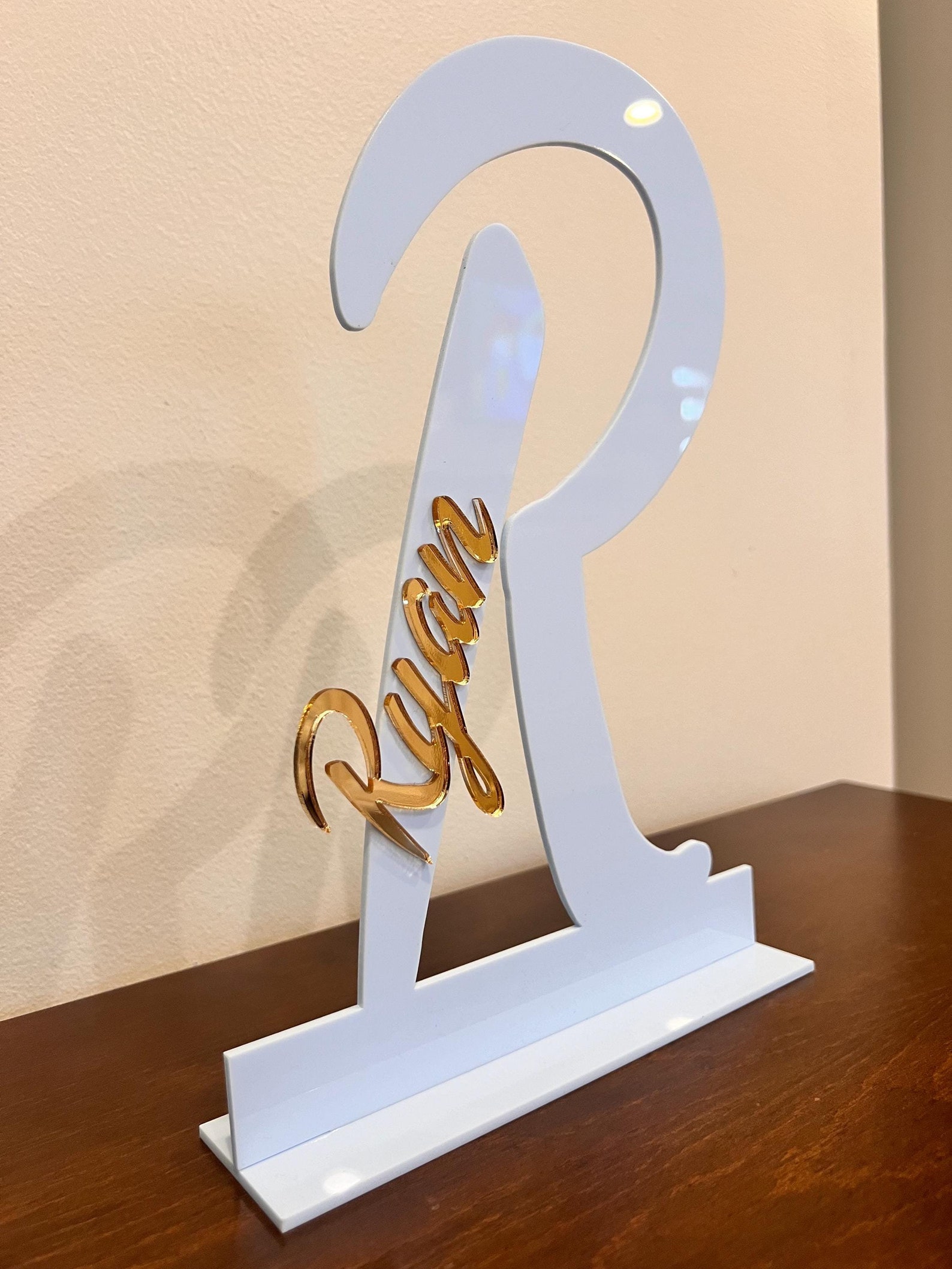 Custom Acrylic Monogram Table Sign – Elegant Personalized Wedding or ...