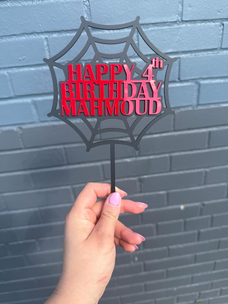 Spider Cake Topper – Acrylic Birthday Decoration - Etsy