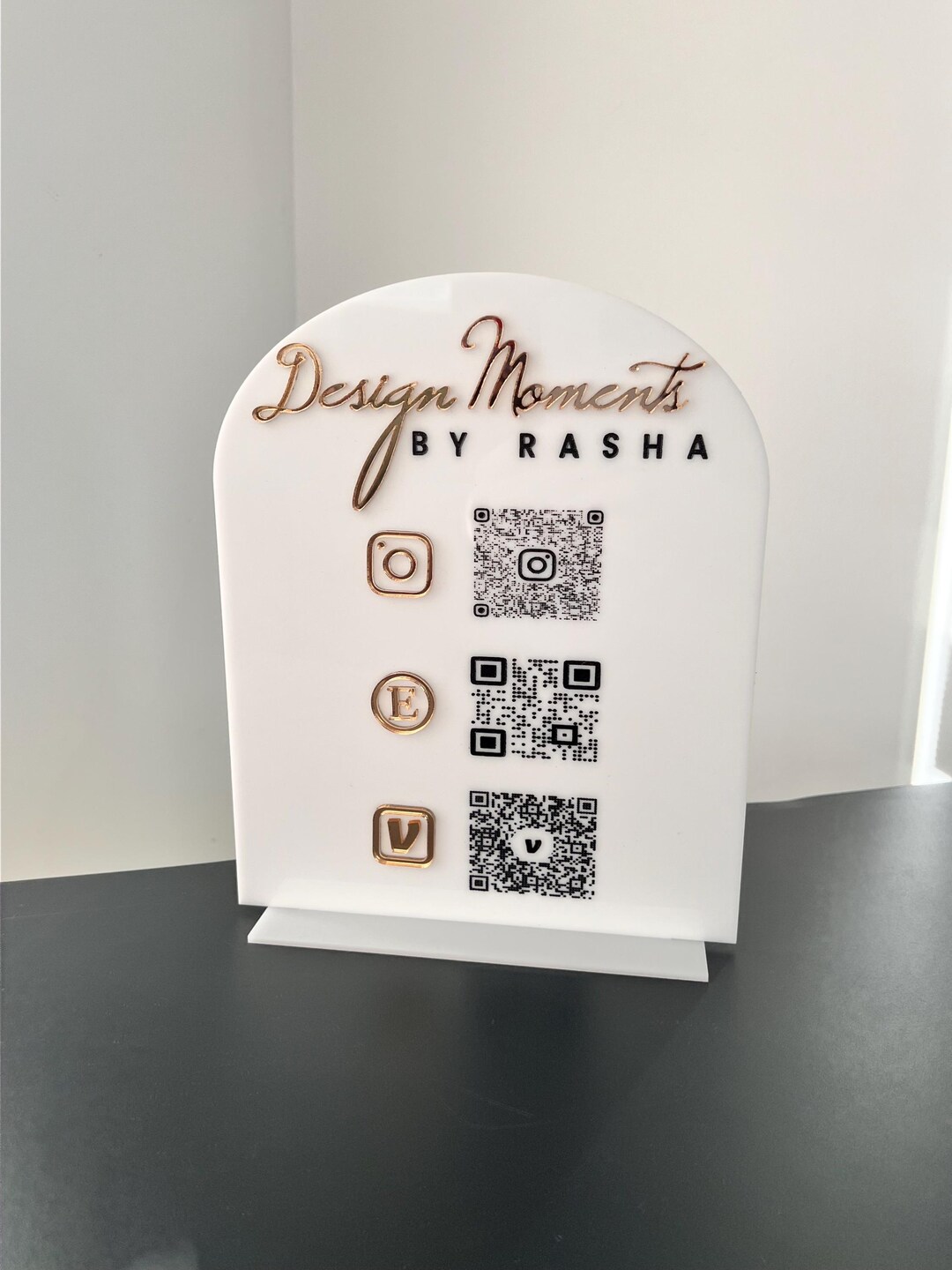 Social Media 3D Acrylic QR Code Sign for Small Businesses - Etsy