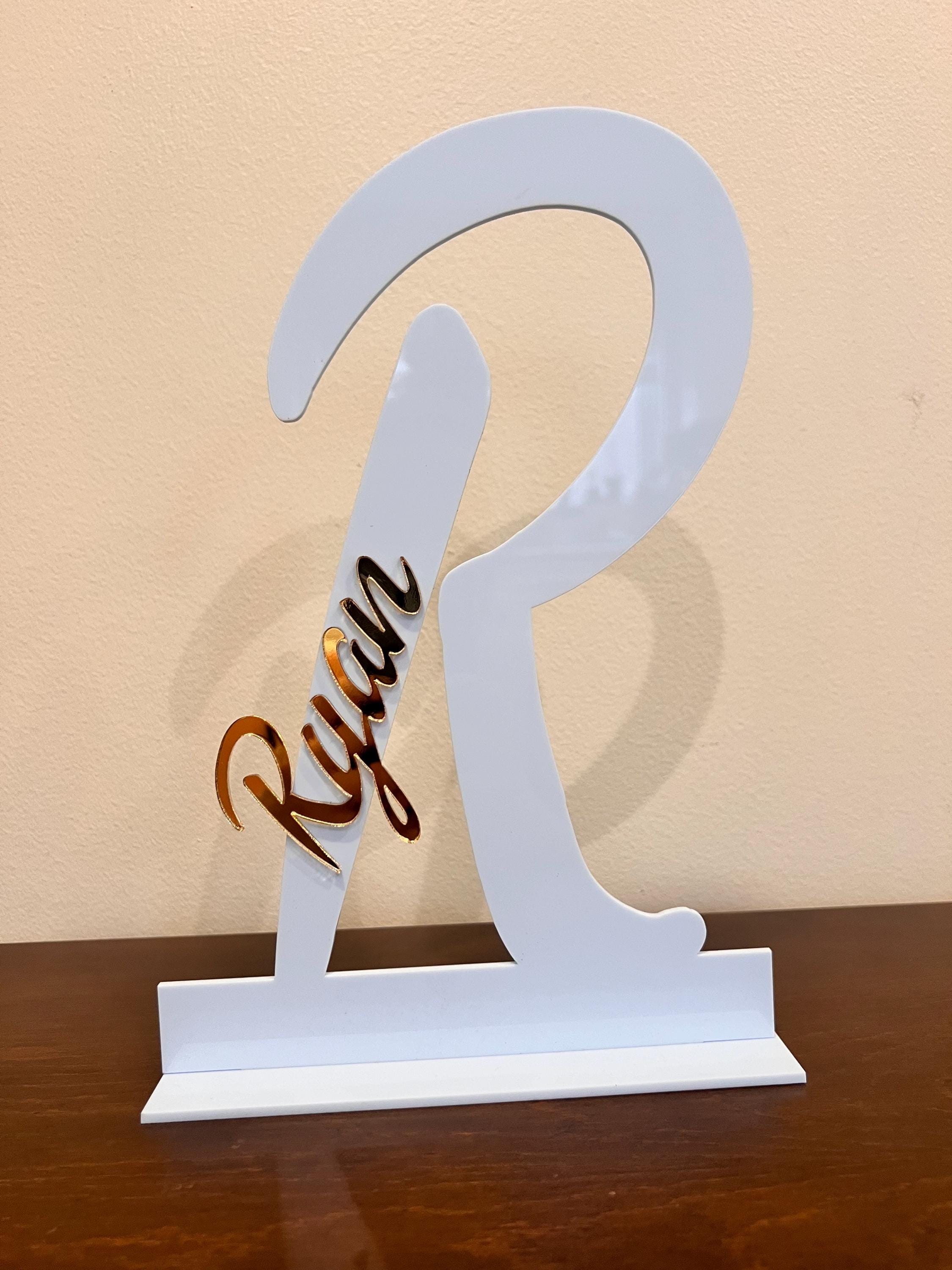 Custom Acrylic Monogram Table Sign – Elegant Personalized Wedding or ...