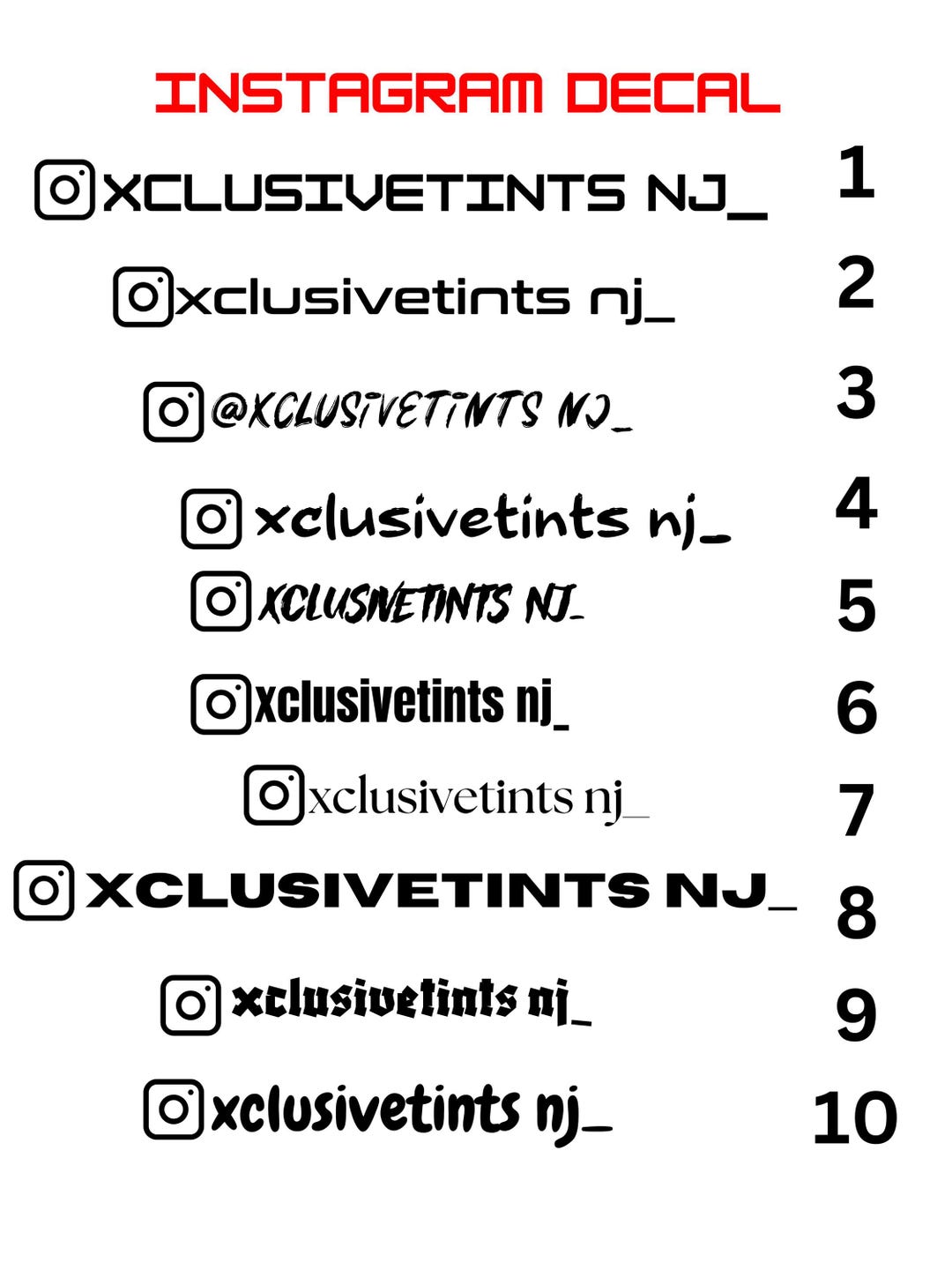 Custom Instagram Username Decal – Social Media Vinyl Sticker for Cars ...