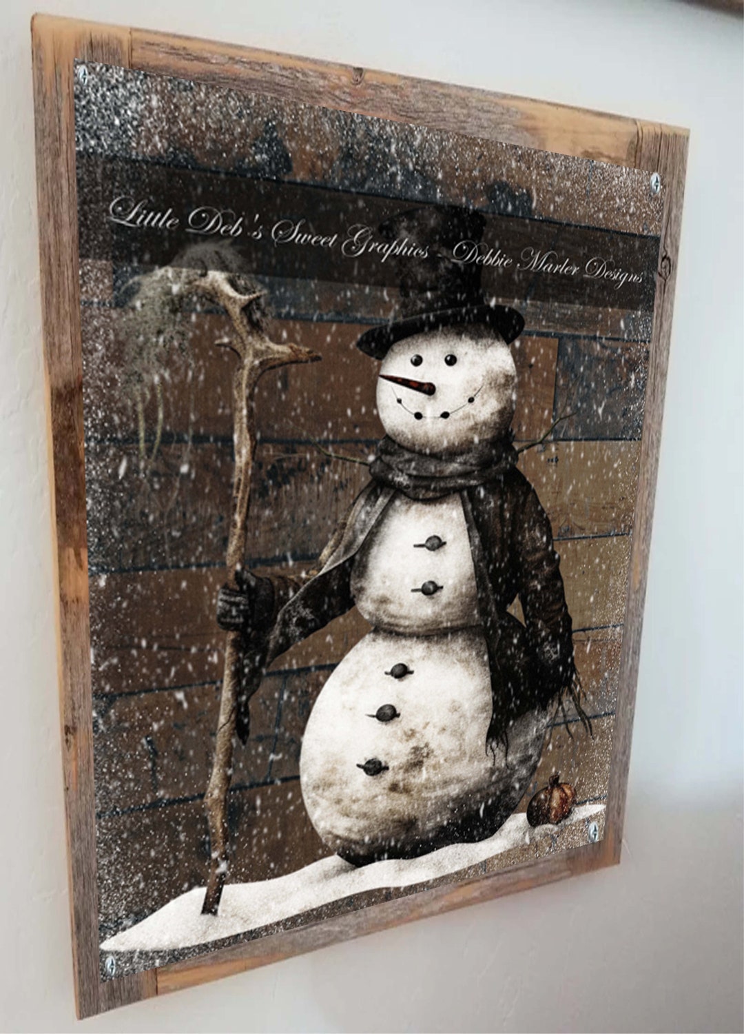 Primitive Snowman Merry Christmas Tree Sign Rustic Primitive - Etsy