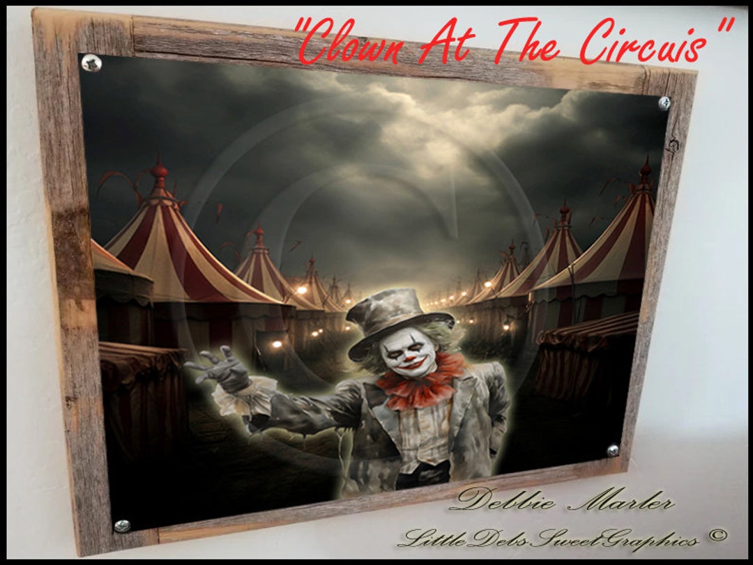 Clown at the Circus Halloween Sign Rustic Farmhouse Decor Metal Print ...