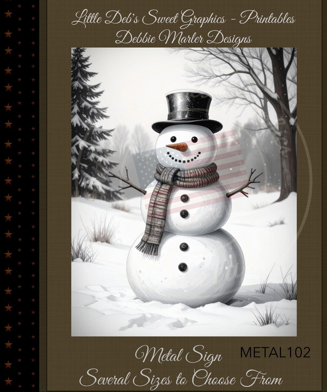 Snowman Winter Metal Sign: Prim Farmhouse Christmas Decor - Etsy