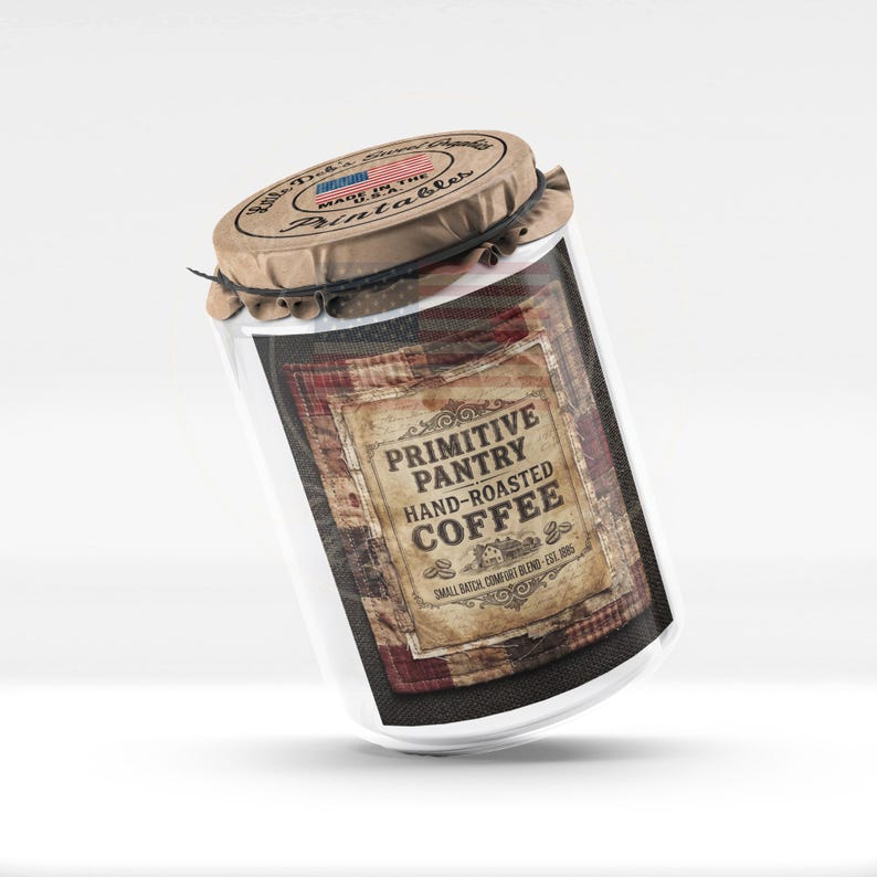 Primitive Farmhouse Kitchen Pantry Coffee Labels - Bakers Cooking ...