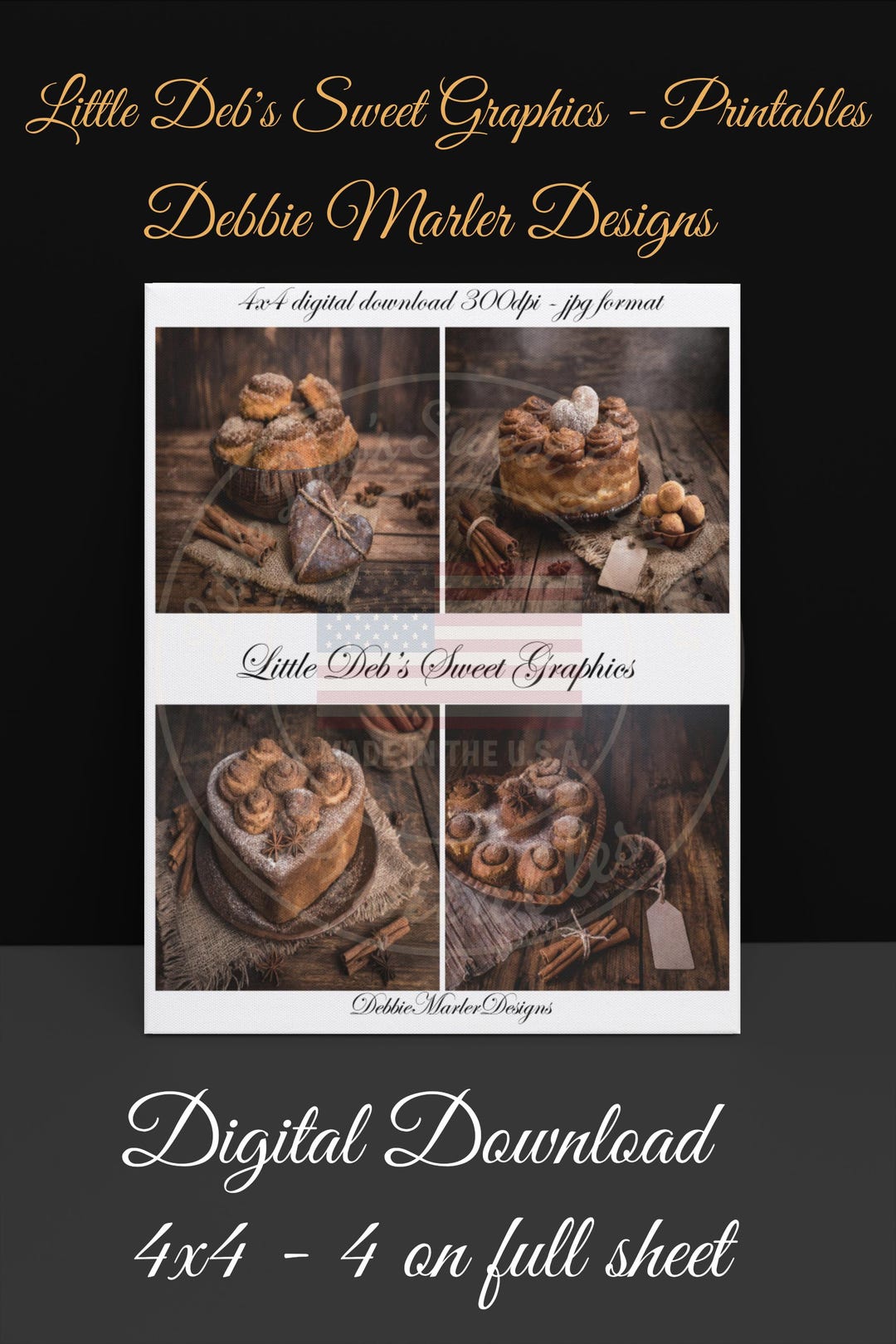 Primitive Cake Squares Printable: Tier Tray Signs, Scrapbooking ...