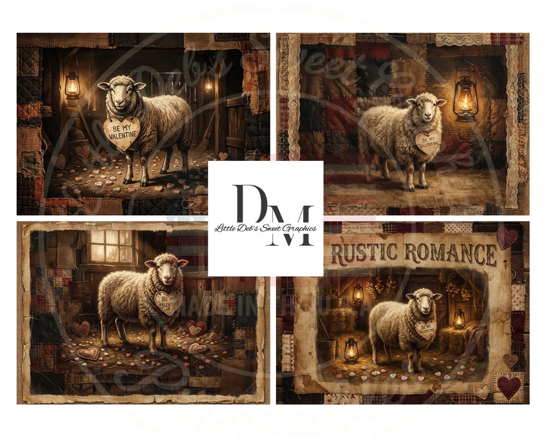 Homespun Sheep Valentine's Day Labels – Primitive Farmhouse Printable ...