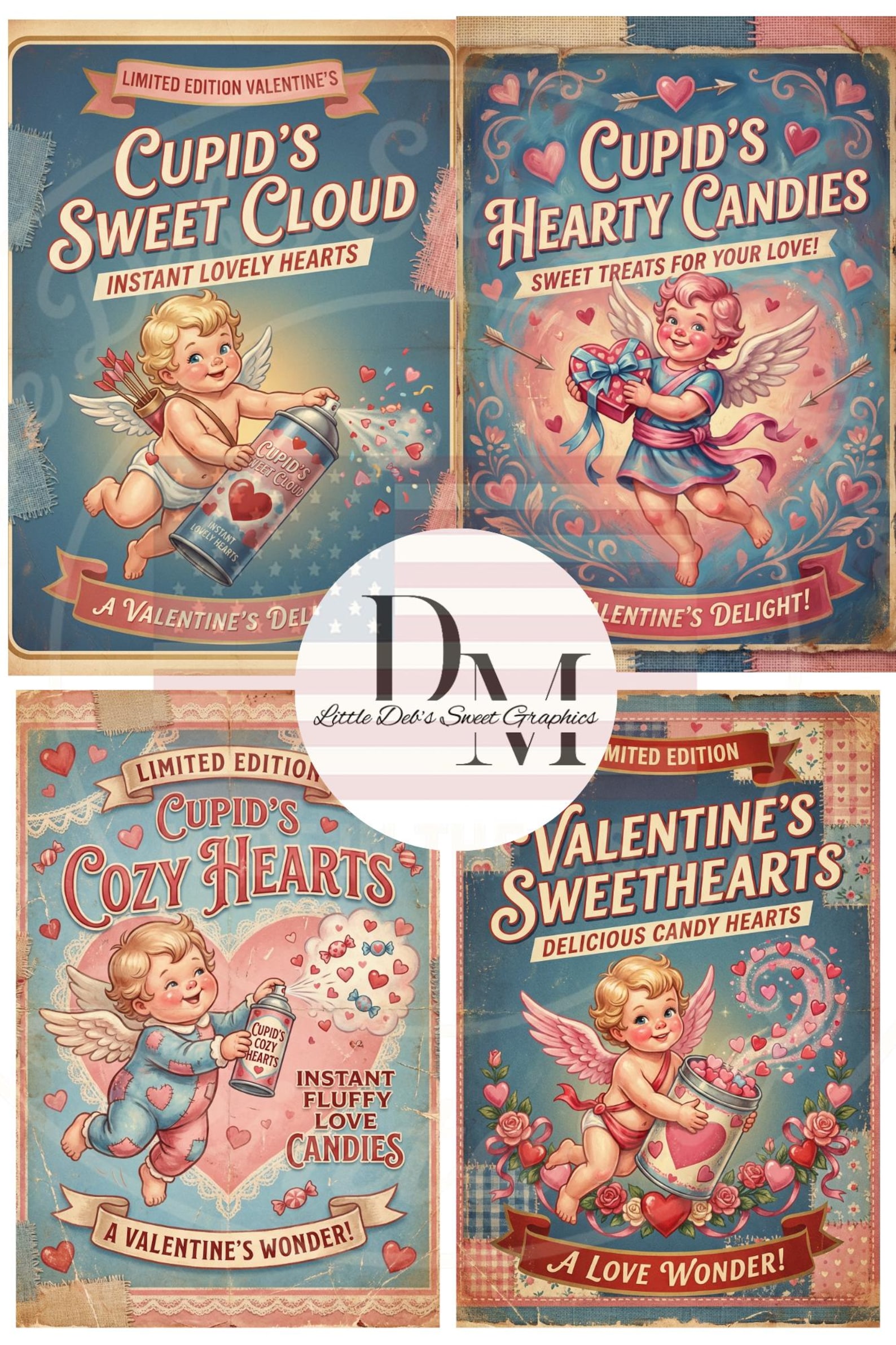 Farmhouse Whimsical Candy Spray Can Hearts Valentine's Day Labels - Jar ...