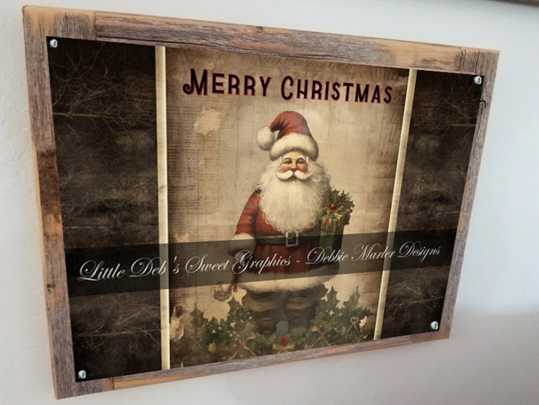 Primitive Santa Christmas Sign Rustic Primitive Farmhouse - Etsy