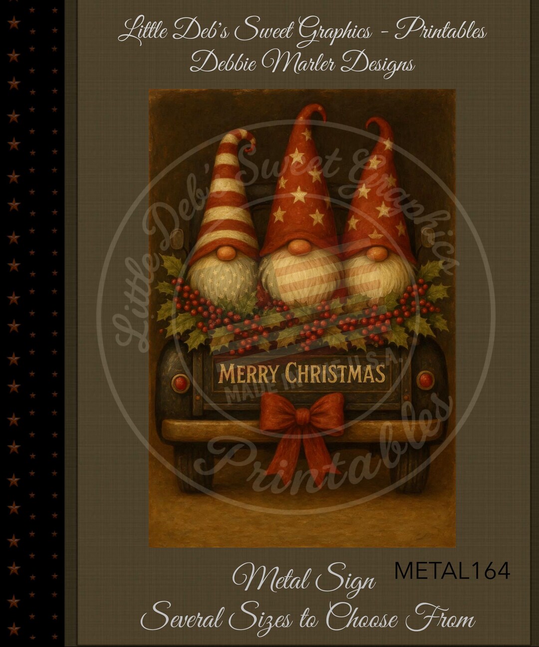 Primitive Merry Christmas Gnomes - Riding in a Truck - Farmhouse ...