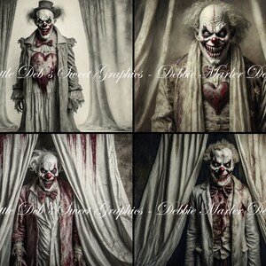 Clowns in My Dreams 20 CANVAS Print Gothic Creepy Scary Barbed Wire ...