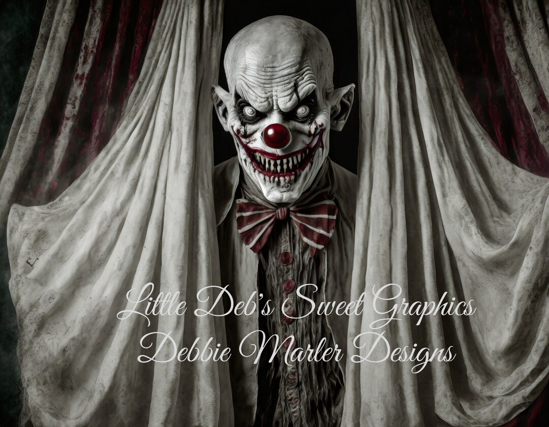 Clowns in My Dreams 22 CANVAS Print Gothic Creepy Scary Barbed Wire ...