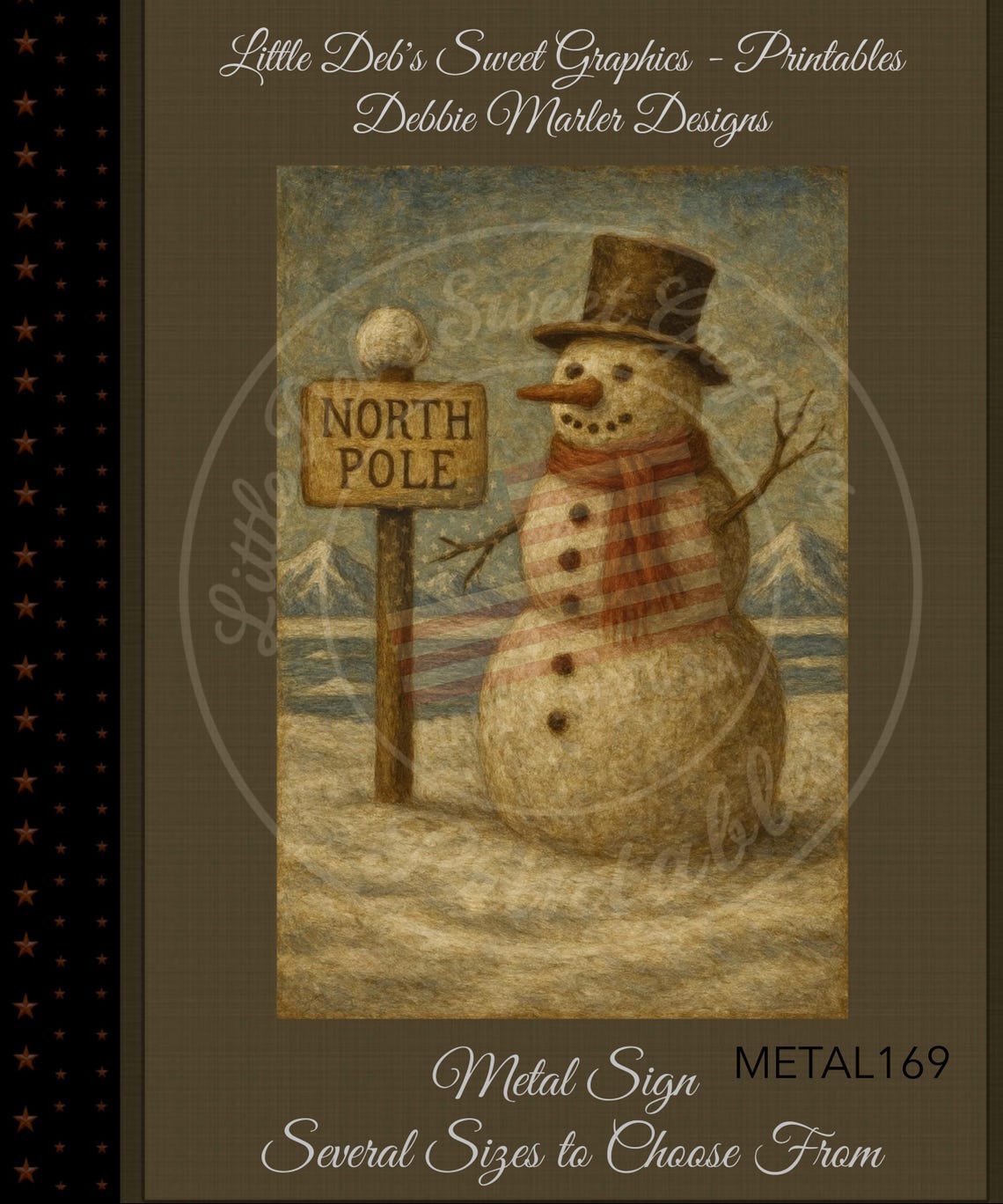 Primitive Christmas Snowman North Pole Sign - Farmhouse Country - Metal ...