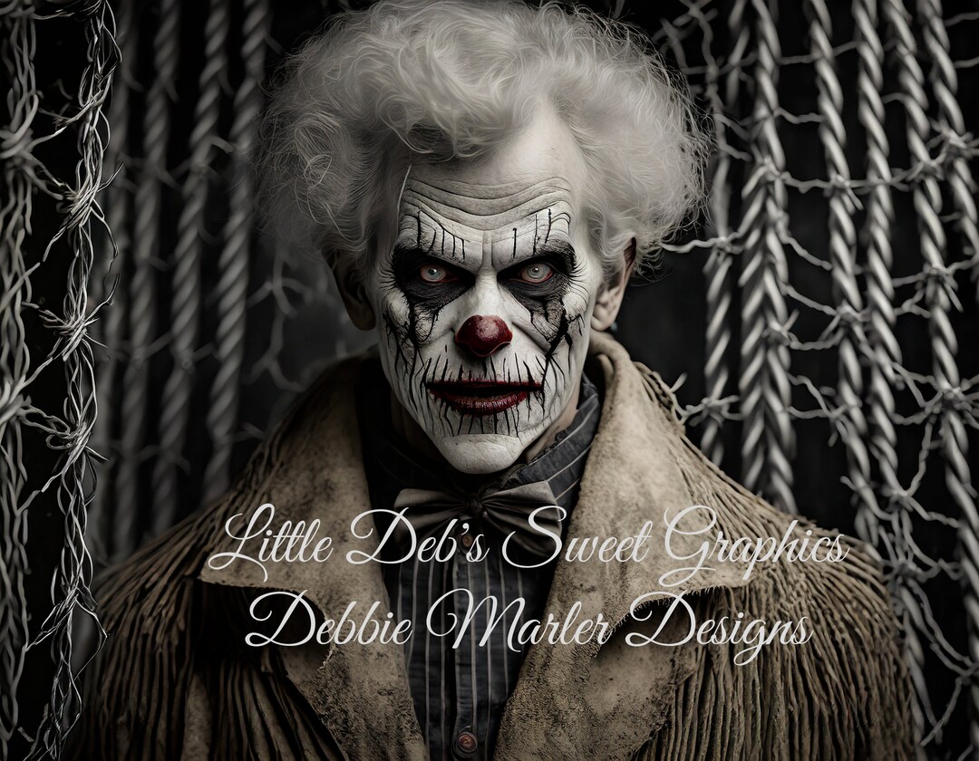 Clowns in My Dreams 15 CANVAS Print Gothic Creepy Scary Barbed Wire ...