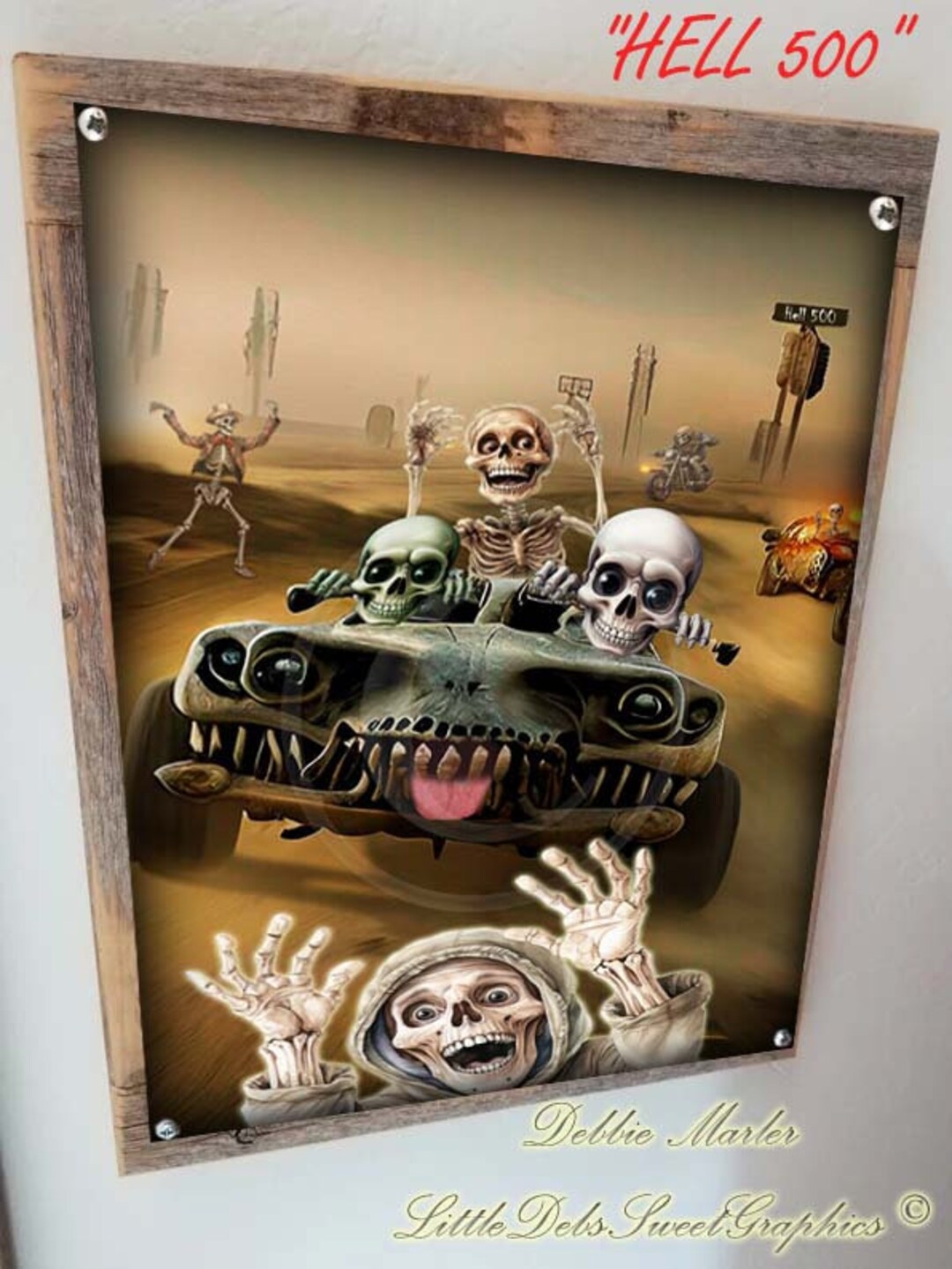 Hell 500 Halloween Funny Sign Rustic Farmhouse Decor Metal Print ...