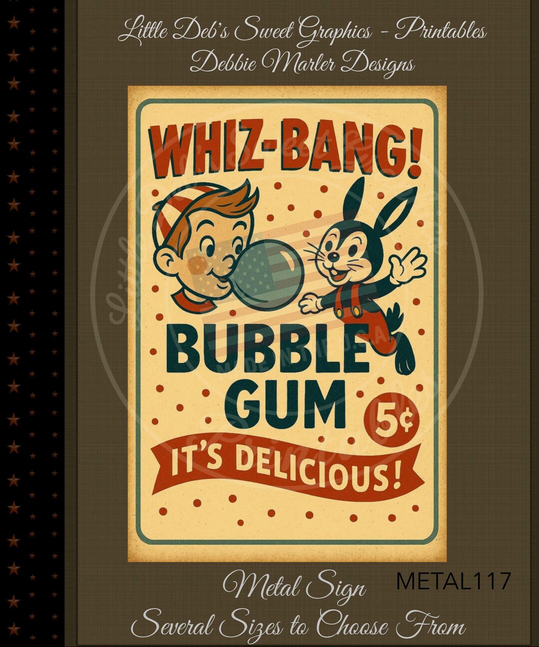 Old Fashioned Candy - Whiz Bang - Bubble Gum - 1950's Retro Metal Sign ...