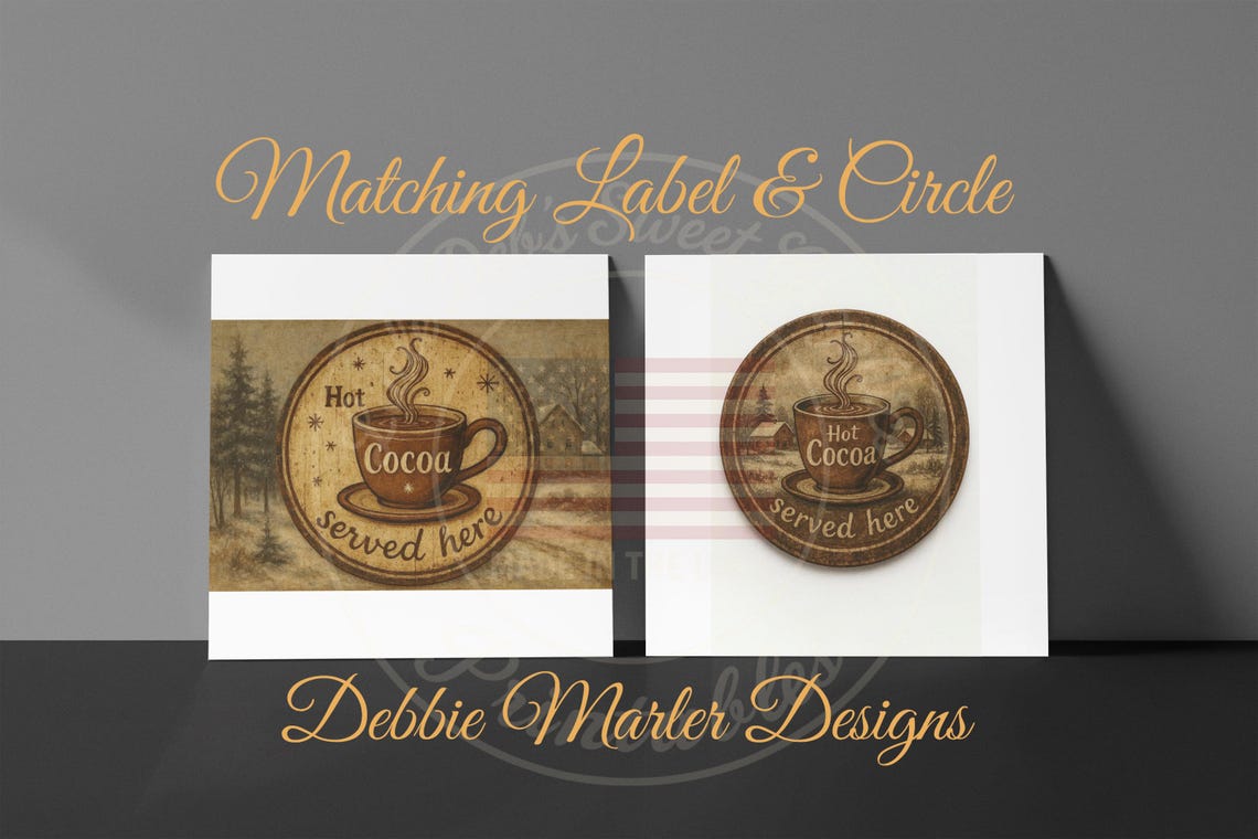 Farmhouse Hot Cocoa Jar Labels – Printable Christmas Circle Design ...