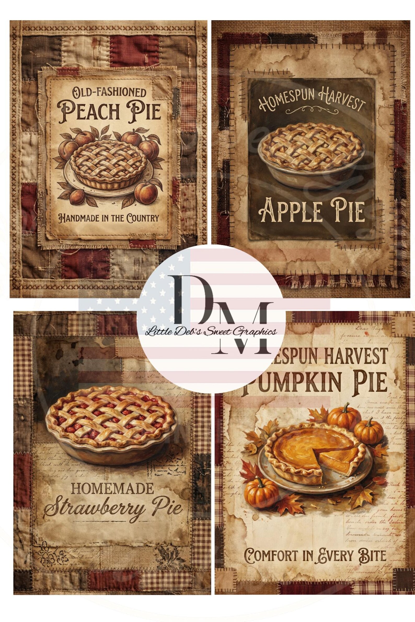 Primitive Farmhouse Kitchen Pantry Pie Labels - Bakers Cooking Pantry ...