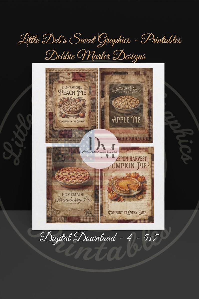 Primitive Farmhouse Kitchen Pantry Pie Labels - Bakers Cooking Pantry ...
