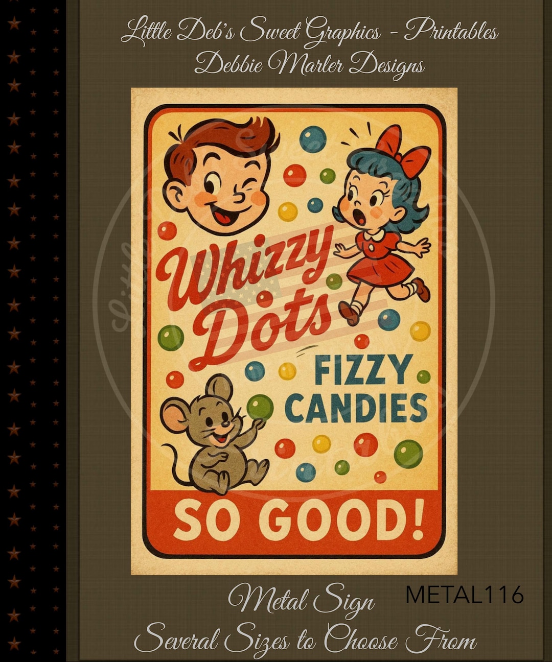 Old Fashioned Candy - Whizzy Dots - Fizzy Candies - 1950's Retro Metal ...
