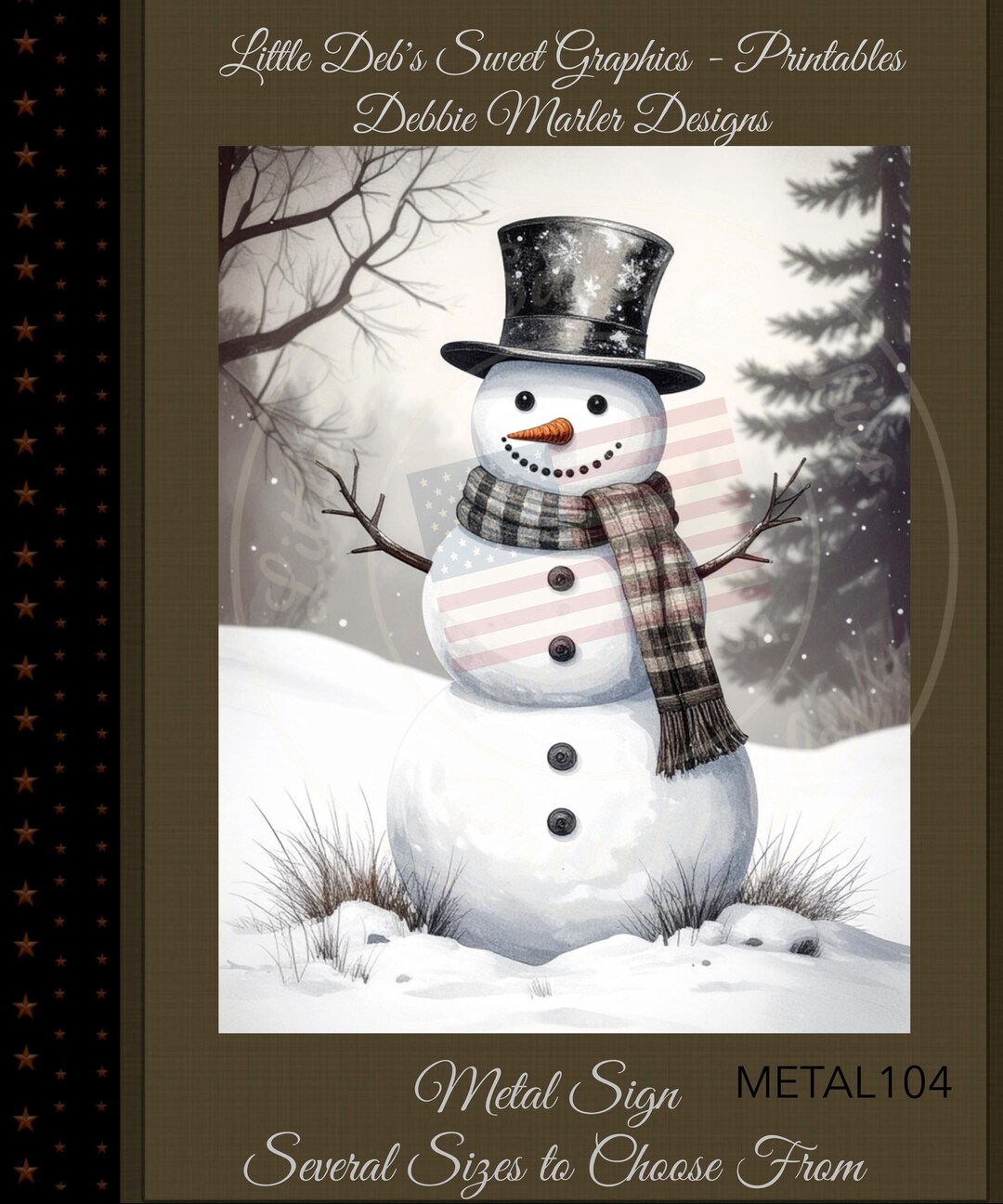 Winter Snowman Metal Sign: Prim Farmhouse Decor - Etsy
