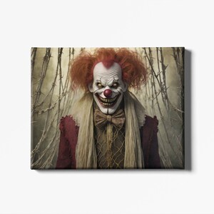 Clowns in My Dreams 10 CANVAS Print Gothic Creepy Scary Barbed Wire ...