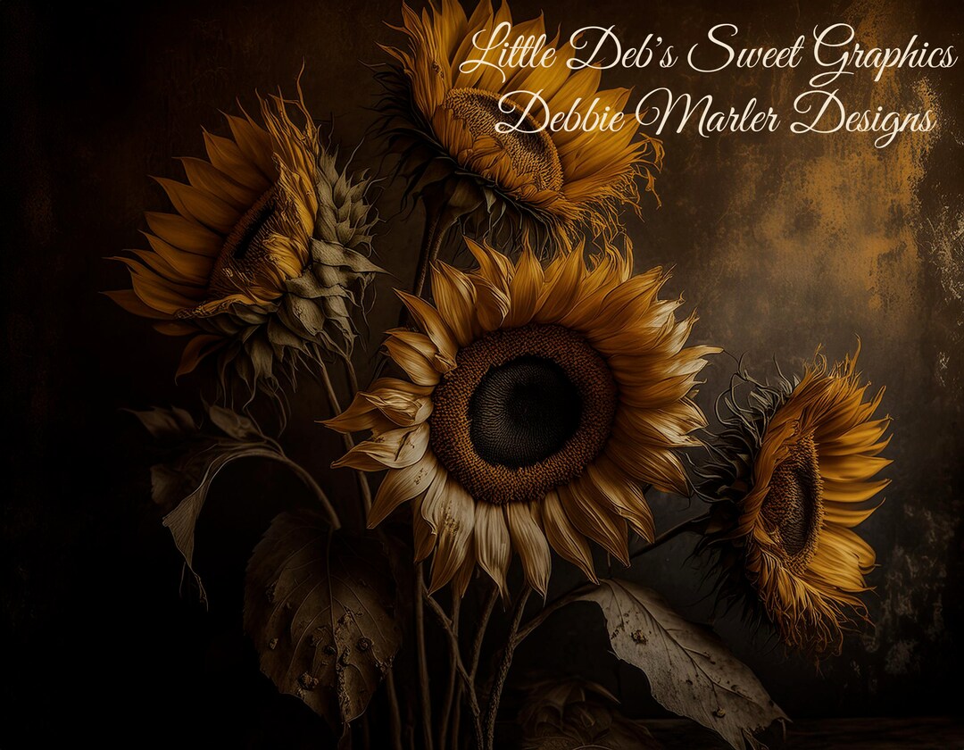 Sign 39 Grungy Prim Sunflowers Sunflower Canvas Print Artwork Primitive ...