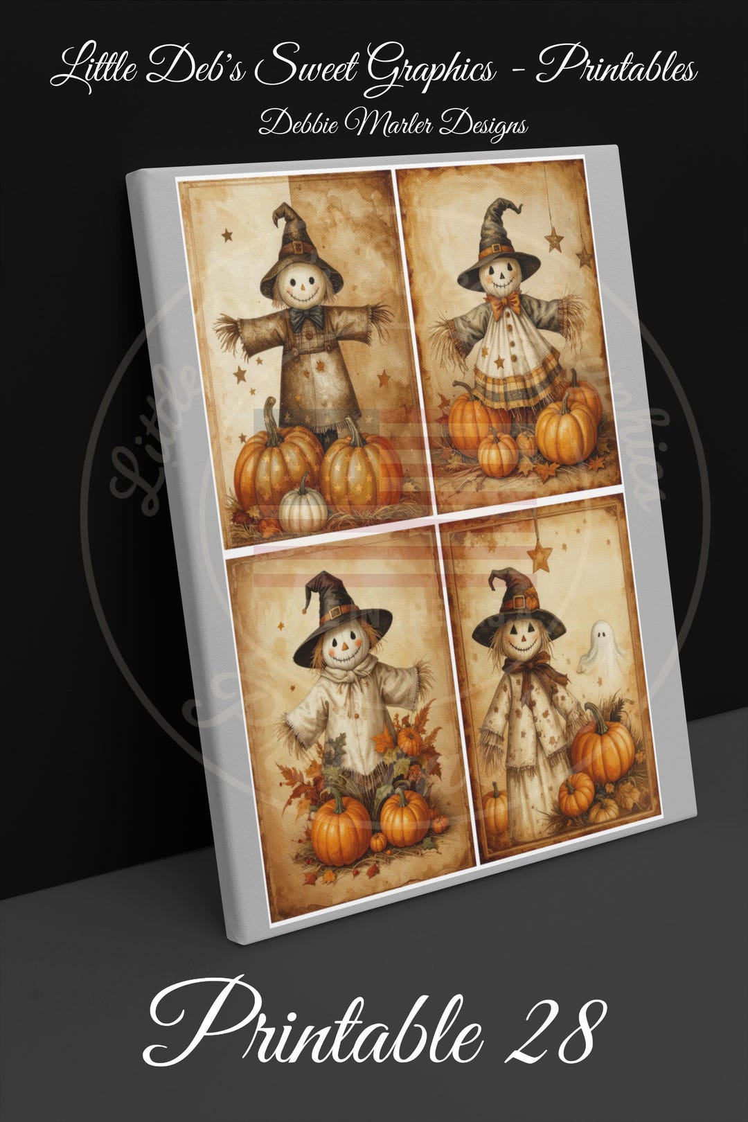 Halloween Scarecrow & Pumpkins Hang Tags: Printable Labels - Etsy