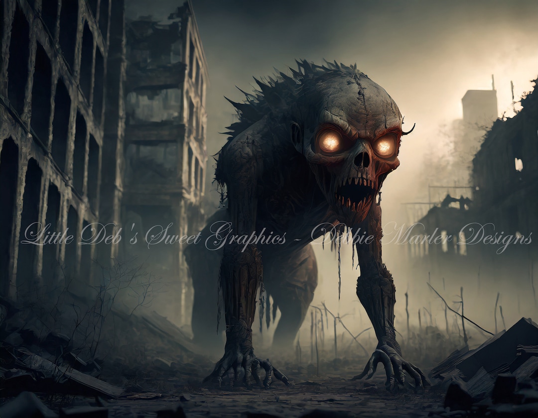 Apocalypse 6 CANVAS Print Gothic Creepy Monster Scary Horror Art Zombie ...