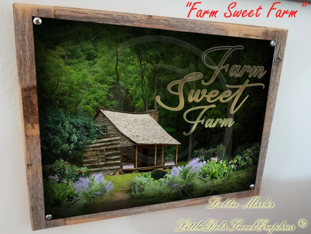 Farm Sweet Farm Primitive Country Farmhouse Sign Rustic - Etsy