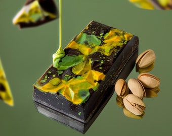 Pistachio Kataifi Chocolate Bar Dubai Inspired Extra Thick Viral Dubai Chocolate Bar, High ...