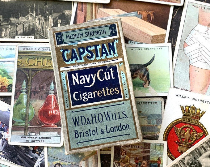 Wills Capstan Navy Cut Original Cigarette Box & Card Lot 1920's ...