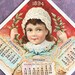 Victorian Trade Christmas Calendar Card Girl With Holly Prudential ...