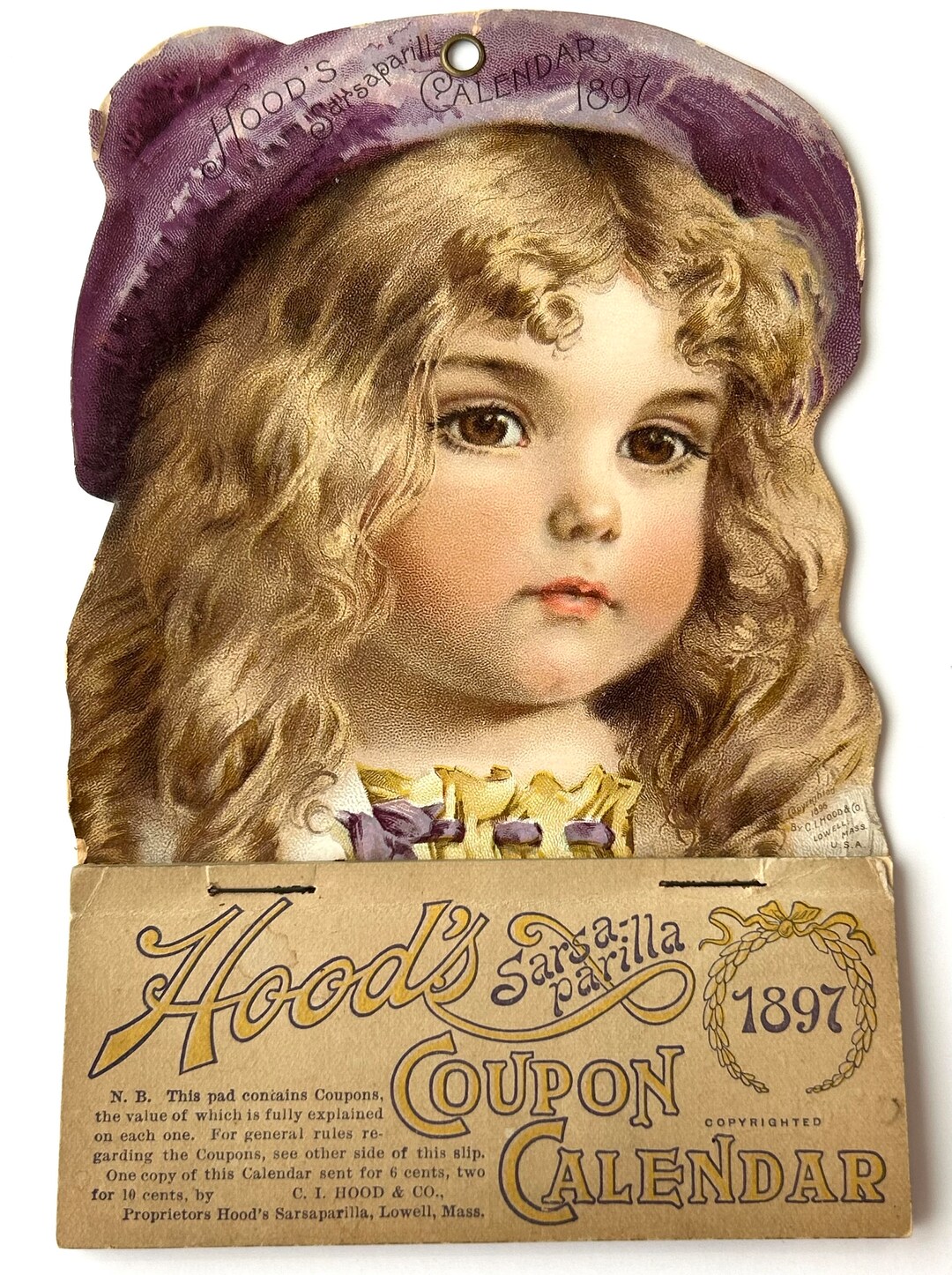 Original Hoods Sarsaparilla Advertising Calendar Top Frances Brundage ...