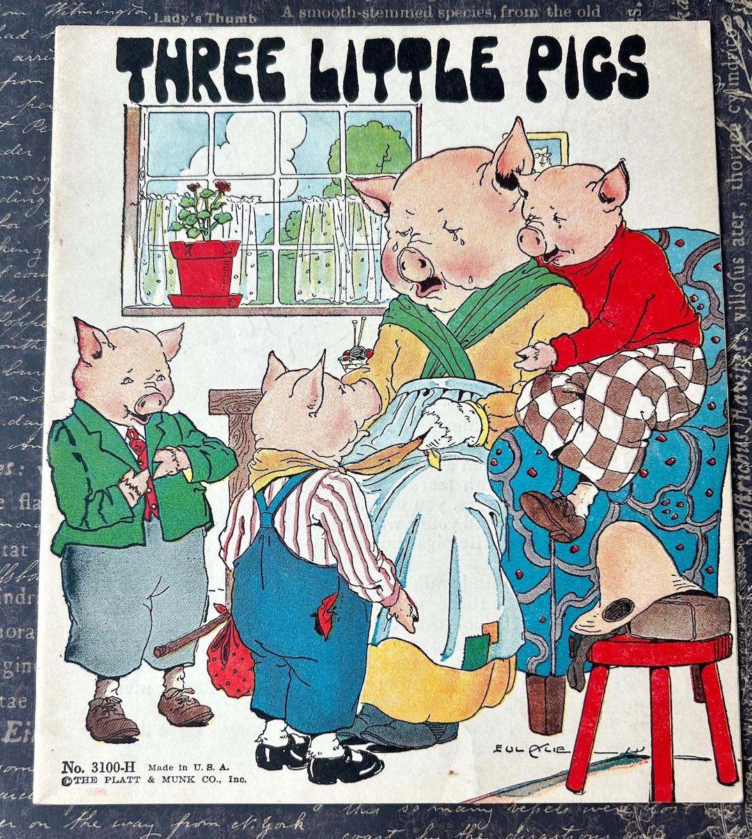Three Little Pigs Children's Book Illustrations by Eulalie Banks the ...