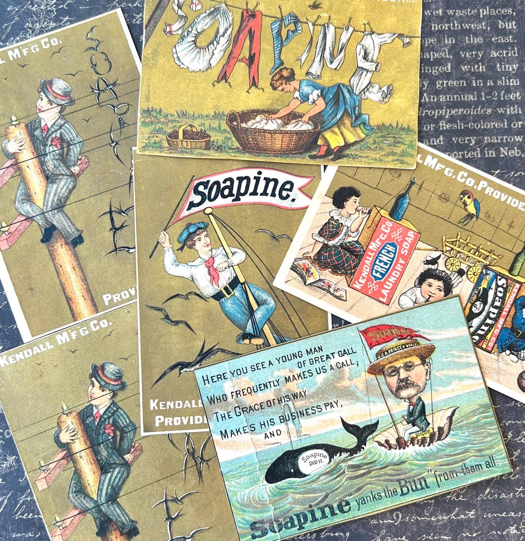 Victorian Soap Trade Cards Charlotte Perkins Gilman Soapine Wash Line ...