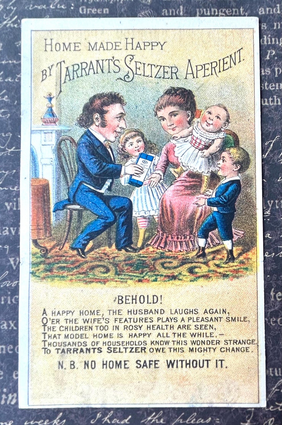 Victorian Trade Card Metamorphic Tarrant's Seltzer Aperient Quack ...