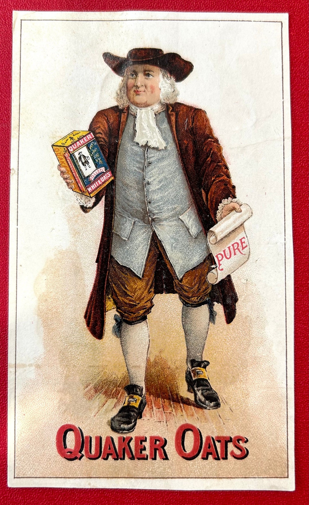 Victorian Trade Card Quaker Oats William Penn 1800's - Etsy
