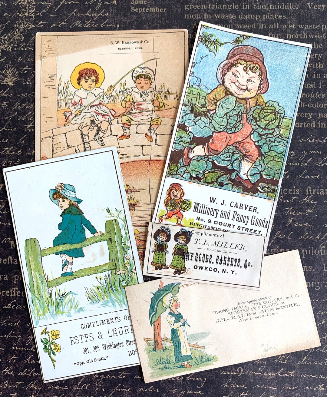 Victorian Trade Cards Kate Greenaway Regency Children Junk Journal Jane ...
