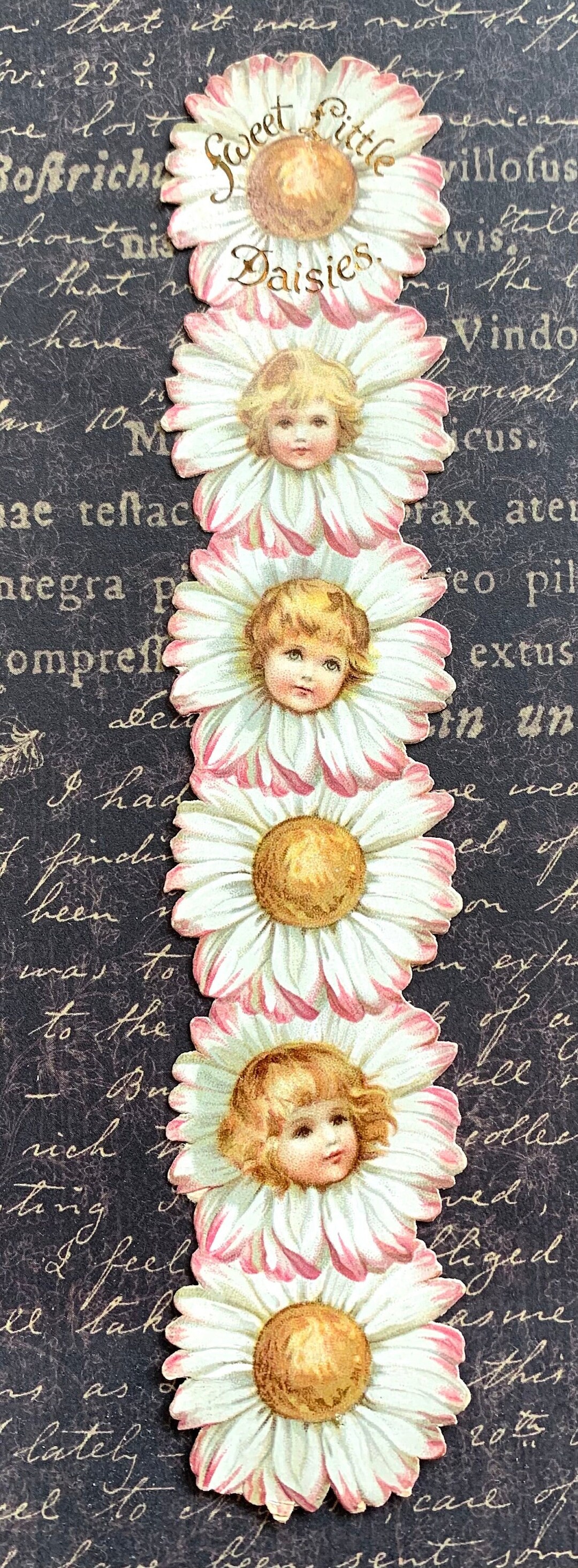 Victorian Die Cut Daisy Bookmark by E P Dutton Anthropomorphic Flower ...