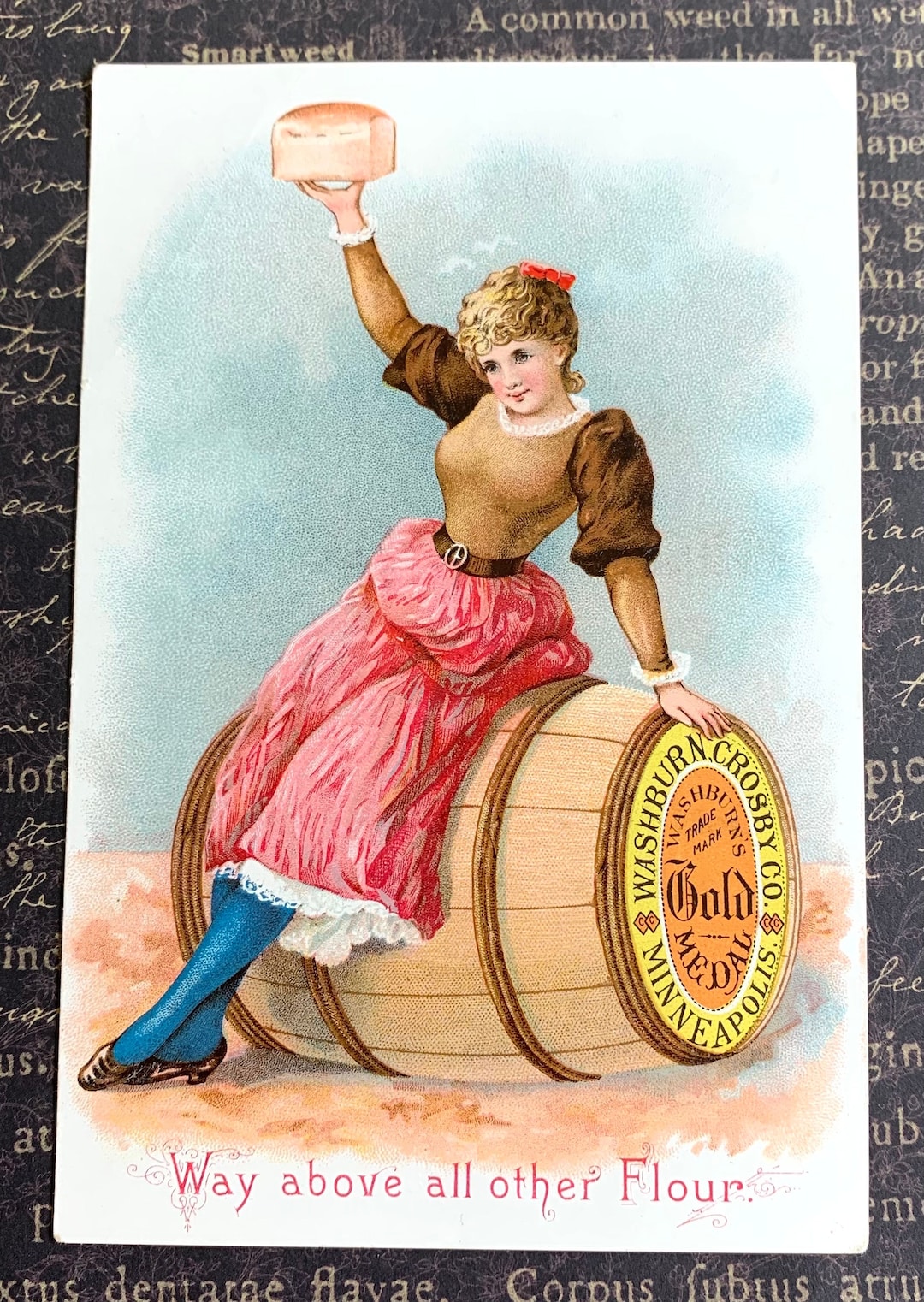 Victorian Trade Card Gold Medal Flour Washburn Crosby Miller ...