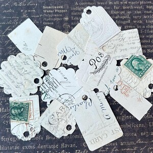 Victorian Christmas Gift Tags Made From Antique Postcards Ephemera OOAK ...