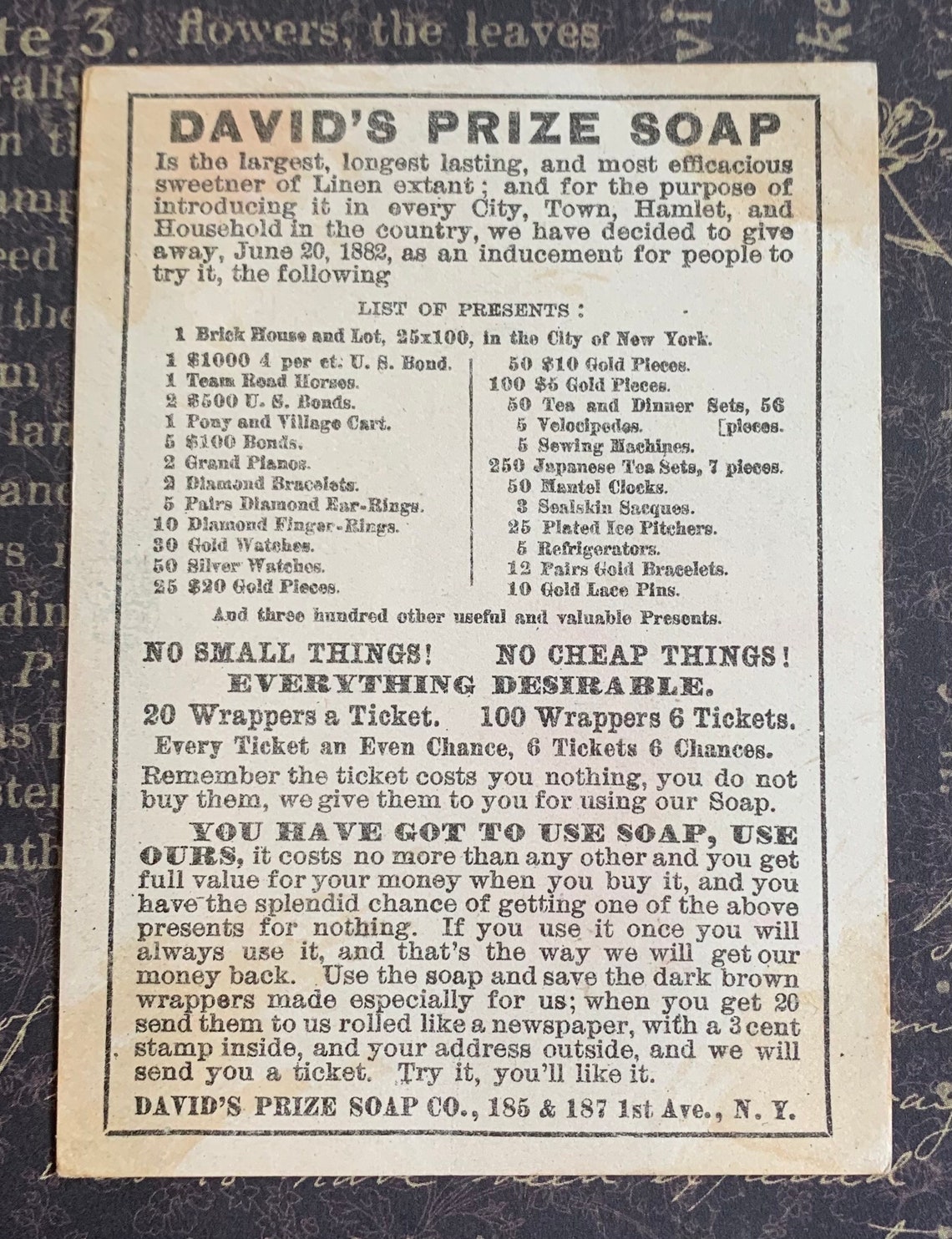 Victorian Trade Card David's Prize Soap Cherub Gives Gold - Etsy