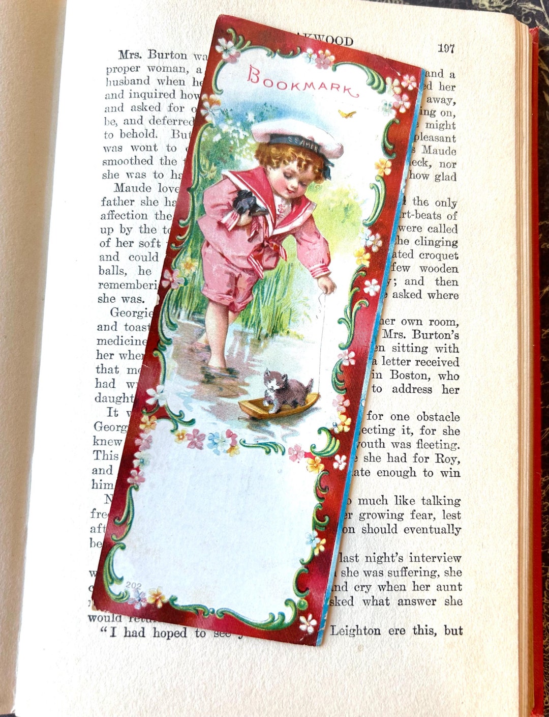 Victorian Trade Card Advertising Bookmark Richmond Ranges Boy in Pink ...