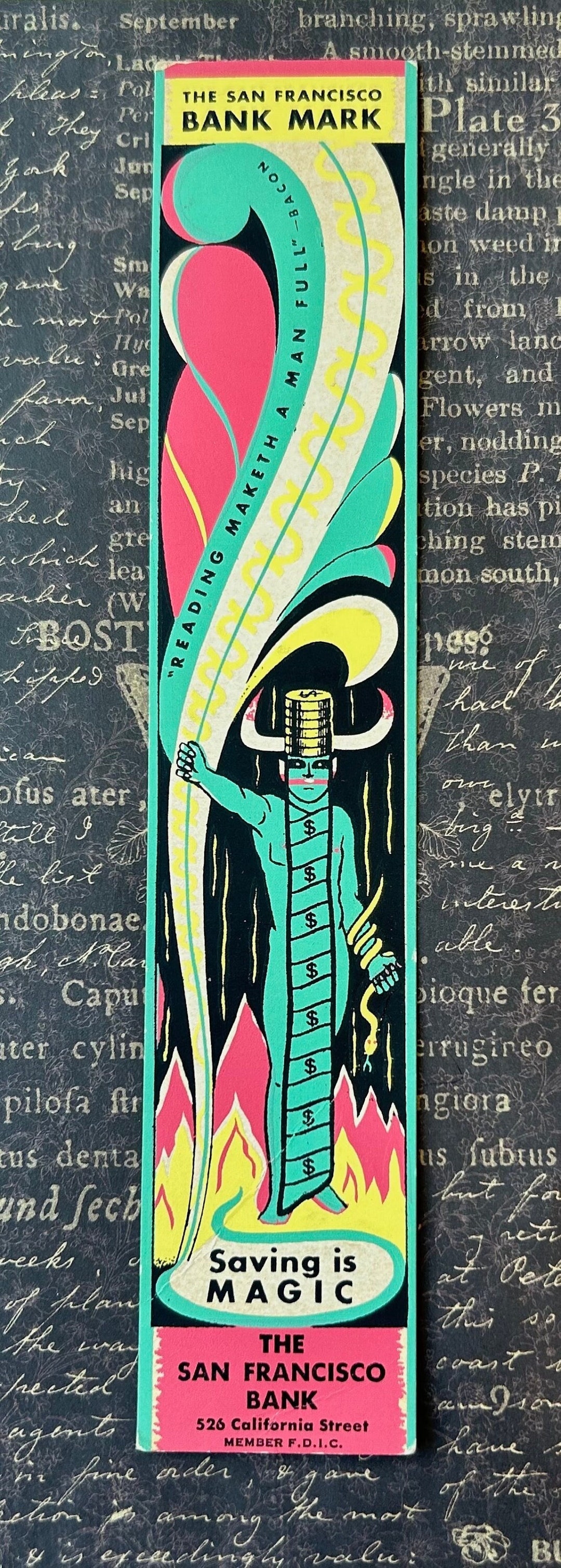 Art Deco Advertising Bookmark the San Francisco Bank 1930's - Etsy