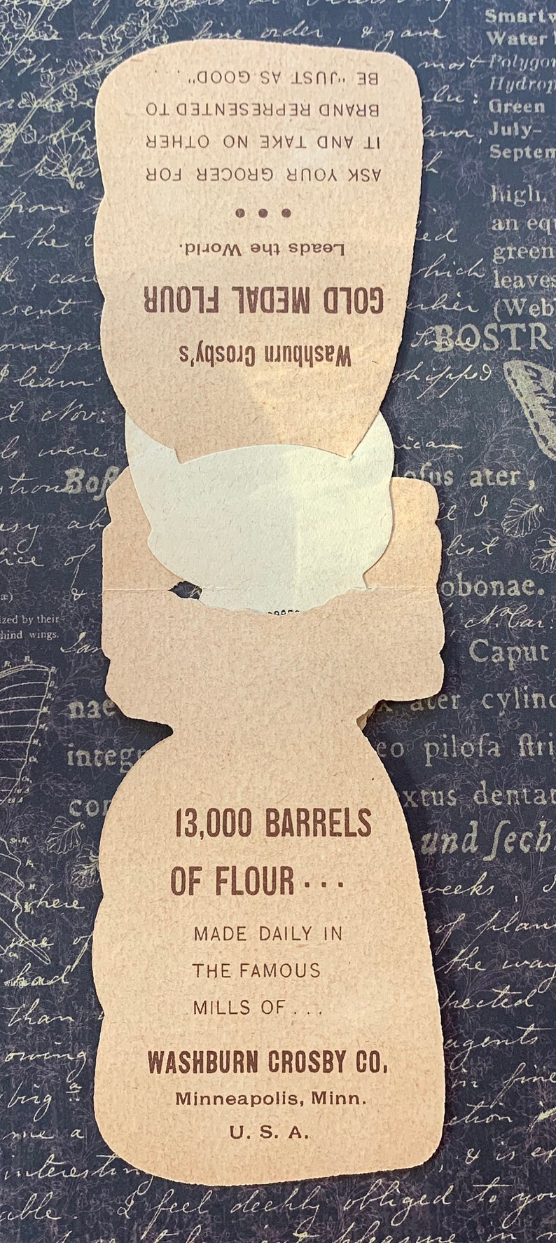 Victorian Trade Card Advertising Paper Doll Gold Medal Flour Washburn ...