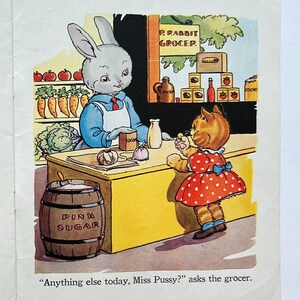In Animal Town Children's Book Anthropomorphic Animals Rabbit Cat Dog ...